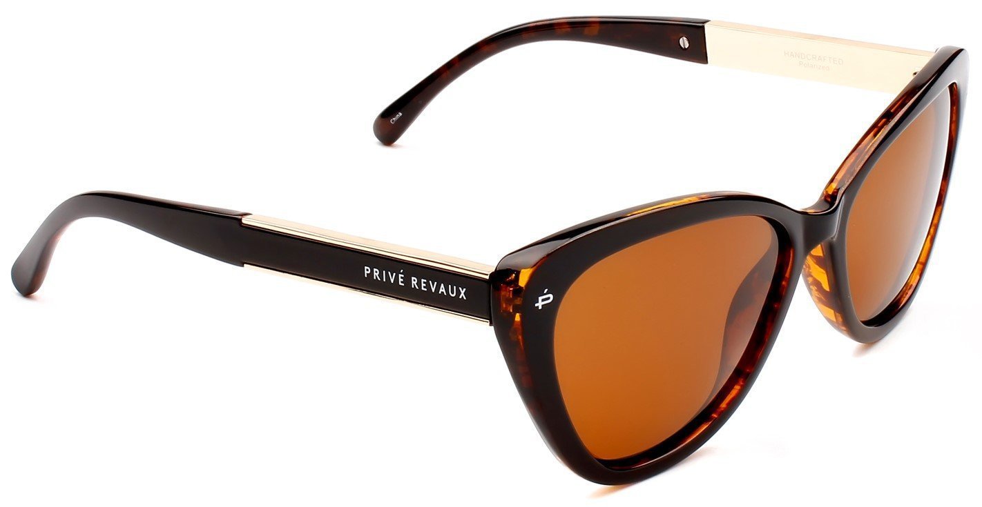 PRIVÉ REVAUX ICON Collection “The Hepburn” Designer Polarized Retro Cat-Eye Sunglasses