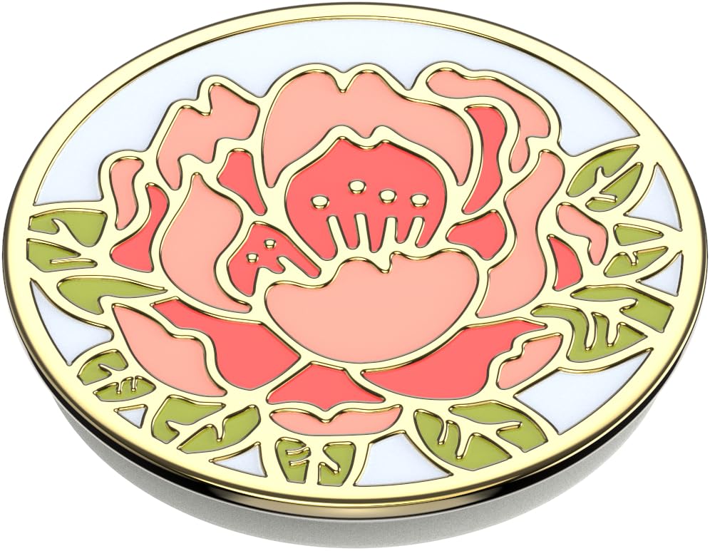 PopSockets Phone Grip with Expanding Kickstand, for Phone - Enamel Blooming Peony