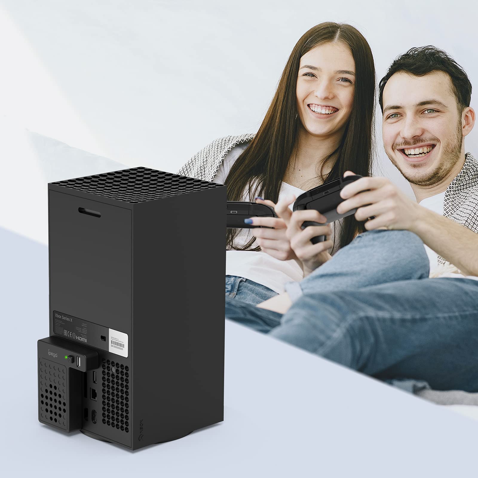 Vertical Cooling Fan for Xbox Series X, USB Powered Cooling Fan Cooler Standing Mount with USB Hub Port, On/Off Switch, Compatible with Xbox Series X Console