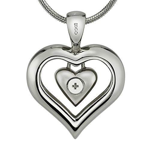 Silver Finish Cremation Jewelry Urn Heart Pendant Memorial Keepsake Locket Necklace for Ashes and 20" Chain, The Eternity Heart