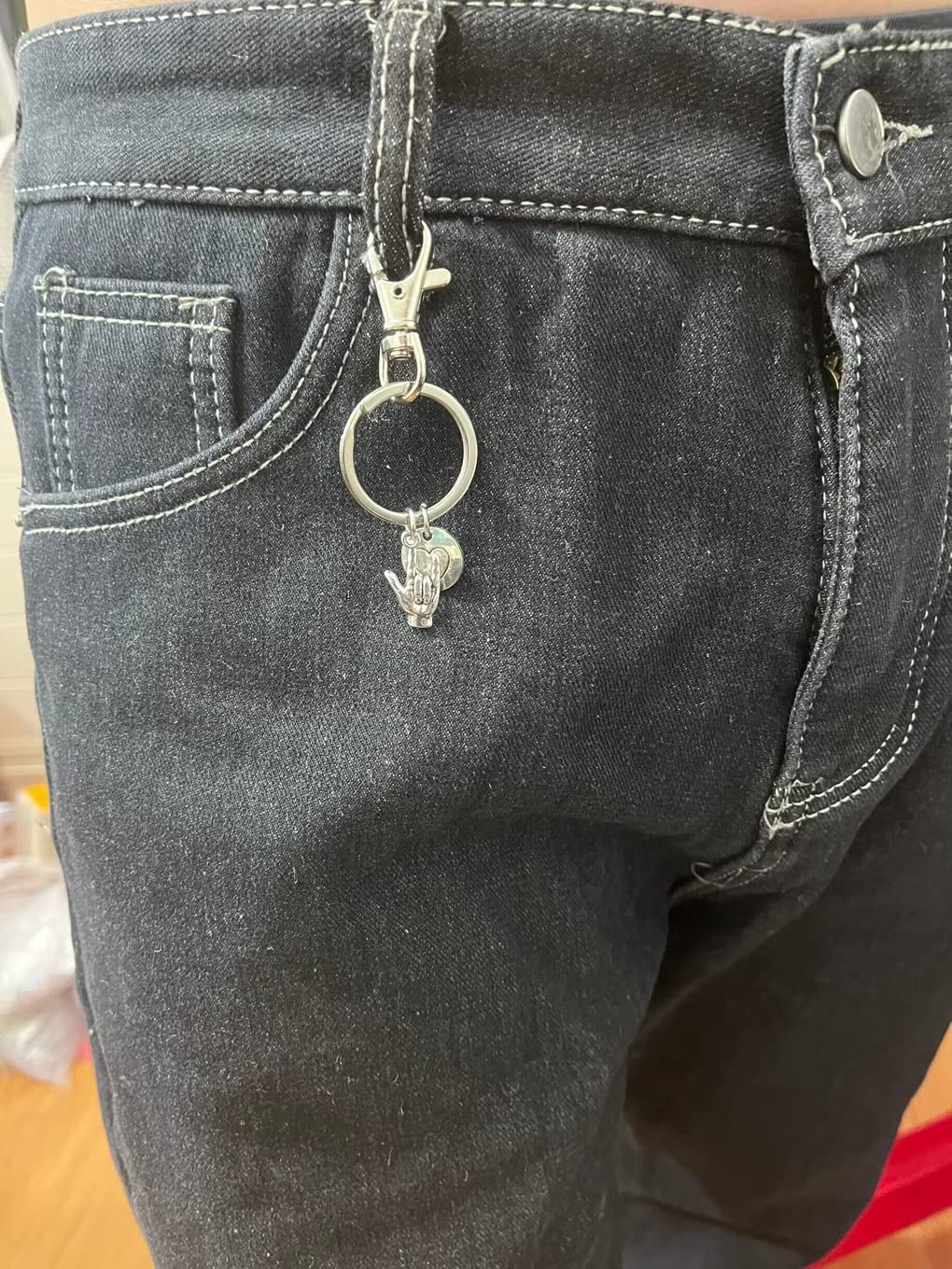 Sign Language Key Ring/Keychain/Zipper Pull - Sign Language Keychain - I Love You Sign Language - ASL Keychain - Signing Keychain