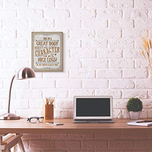 Stupell Industries Body Wine Sign Funny Word, Design by Artist Retrorocket Studio Wall Art, 16 x 20, Canvas