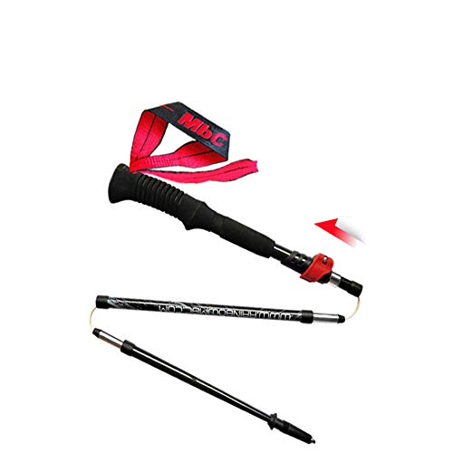 Trekking Poles Collapsible-1pc Pack AdjustableTelescopic Hiking or Walking Sticks Anti-Shock, Strong Lightweight Carbon Fiber-Quick Adjust Flip-Lock for Hiking, Camping, Mountaining