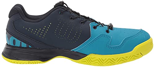 Wilson KAOS Junior QL Tennis Shoe, Barrier Reef/Navy Blazer/Lime Popsicle, 4.5 US Unisex Big Kid