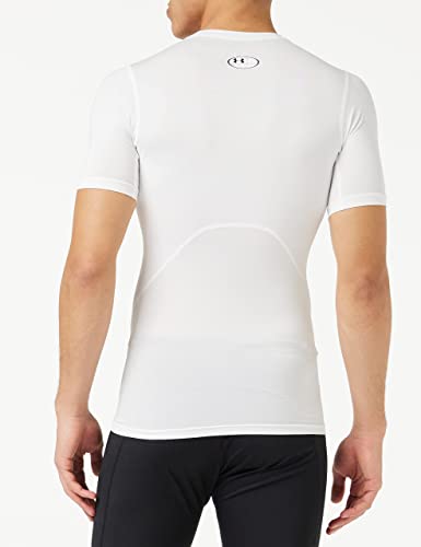 Under Armour Men's Armour HeatGear Compression Short-Sleeve T-Shirt , White (100)/Black, Medium