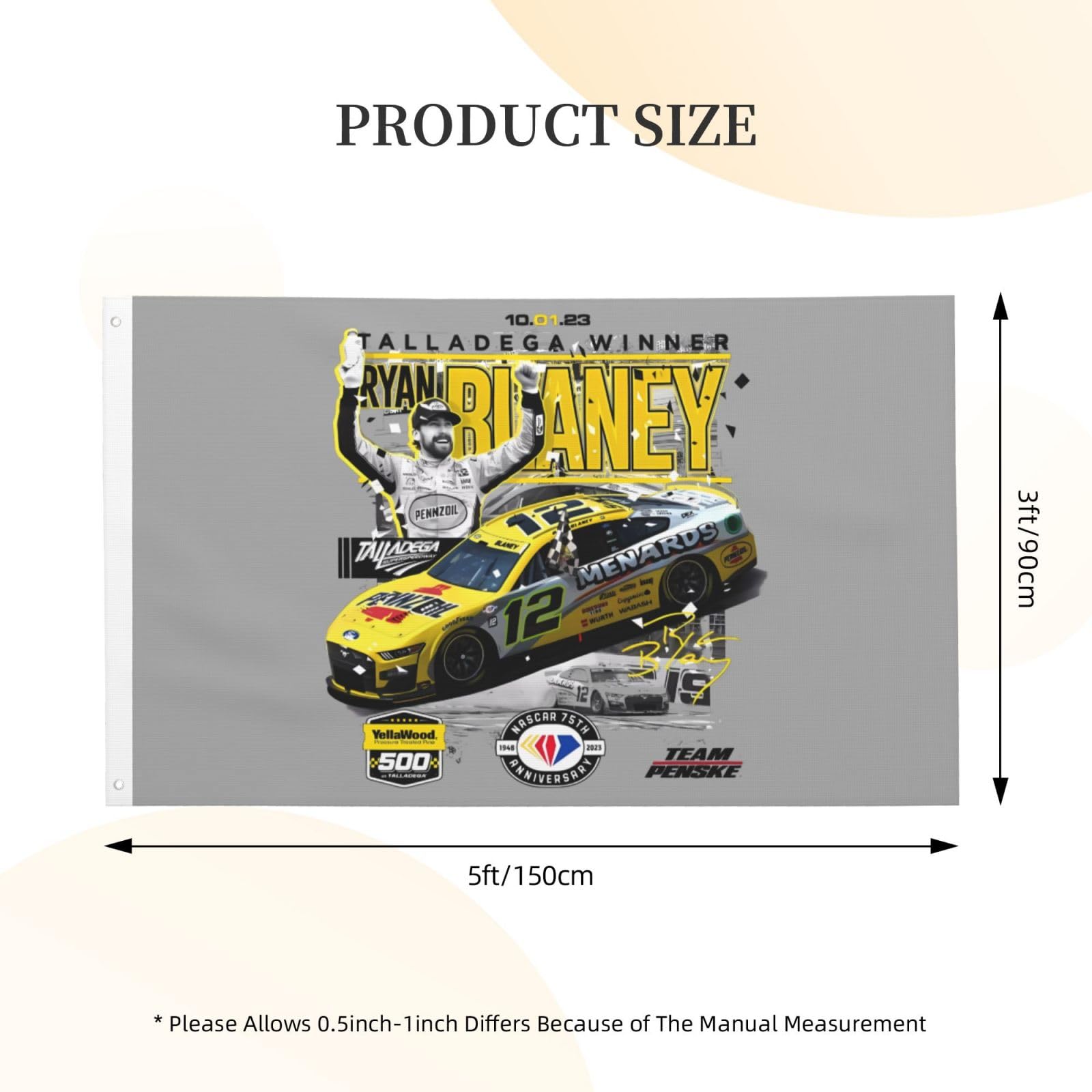Ryan Blaney 12 Outdoor Flag Home Garden Flag Banner Decorative Flag 3x5 Ft Flag