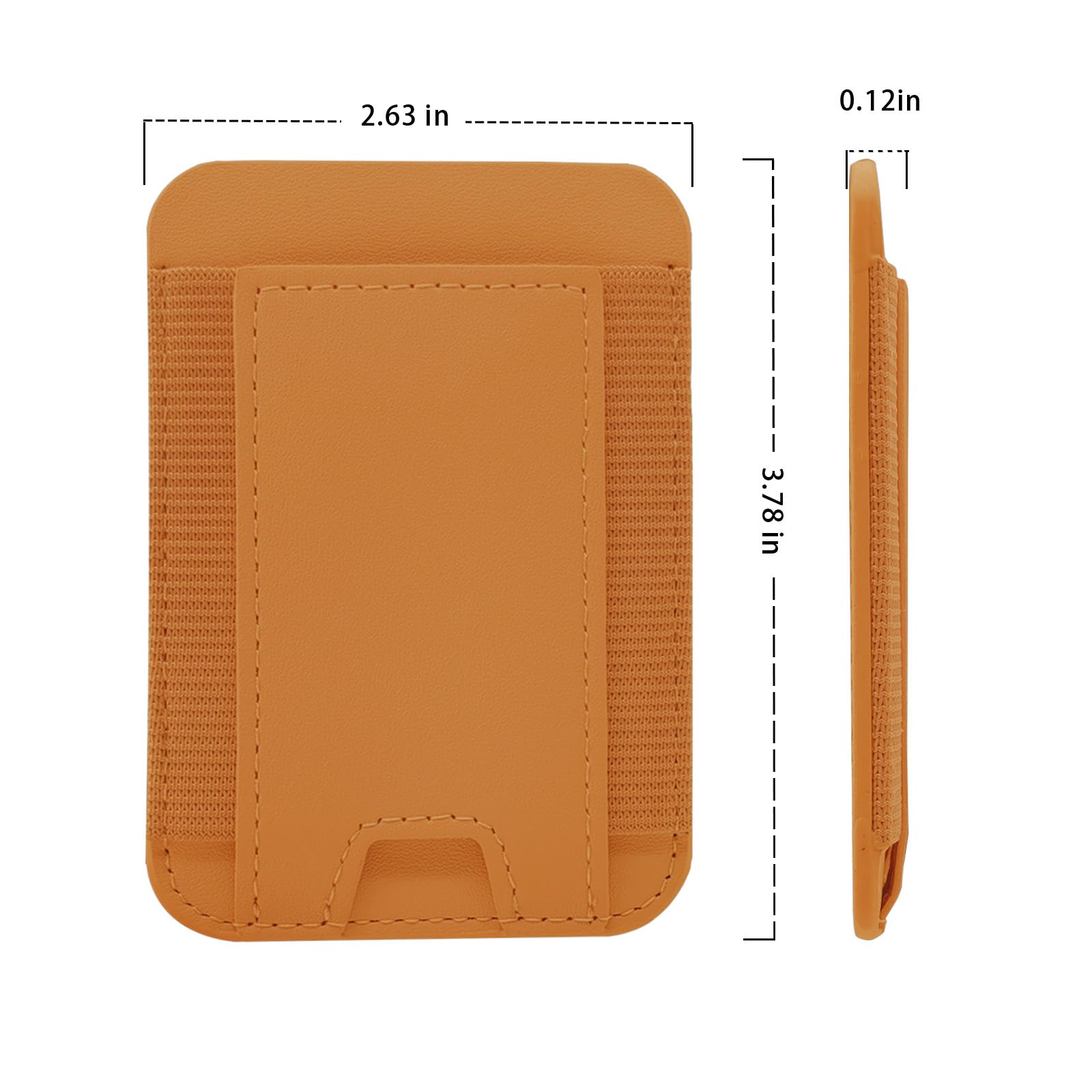 Rxuiael Stretchy Magsafe Wallet for iPhone 12 & 13 & 14 & 15 Series Magnetic Wallet Card Holder Apple Wallet for Women Men,Fit 6 Cards (Yellow)
