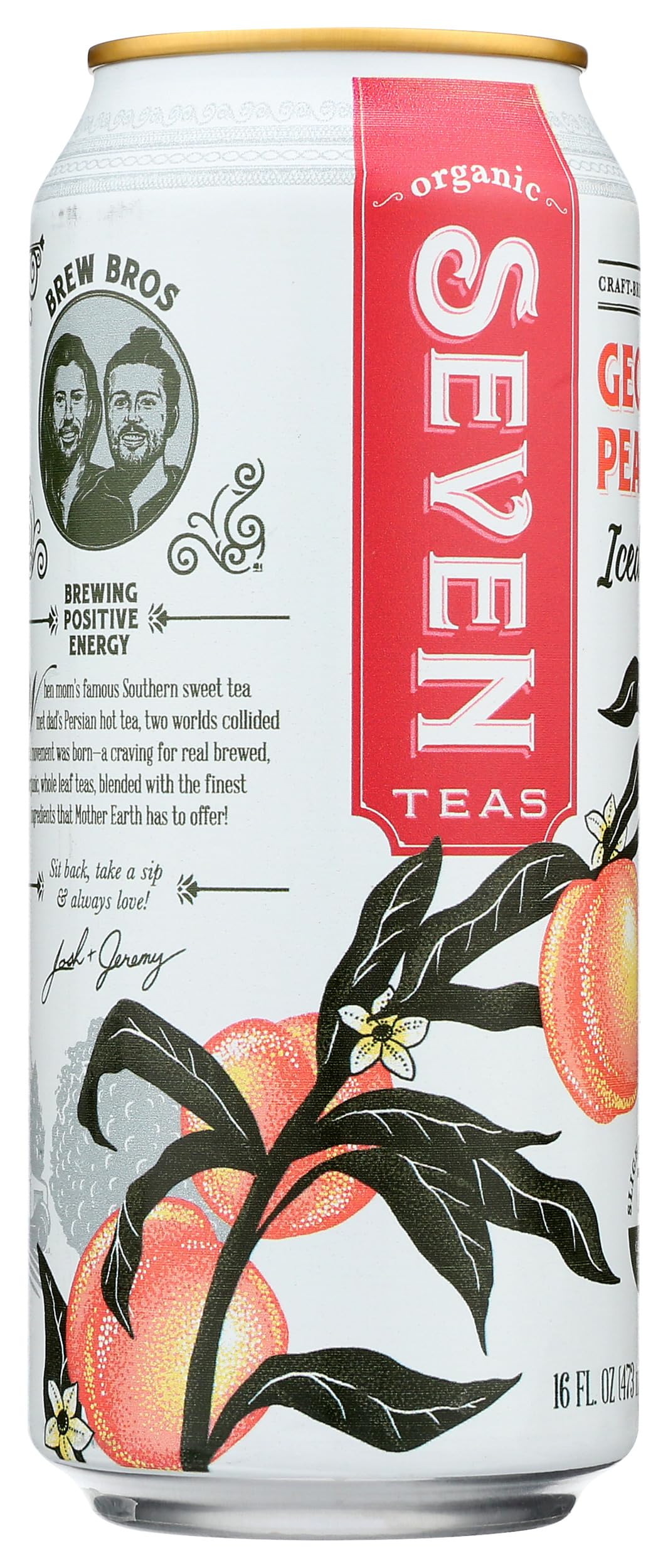 SEVEN TEAS Organic Georgia Peach Iced Tea, 16 FZ