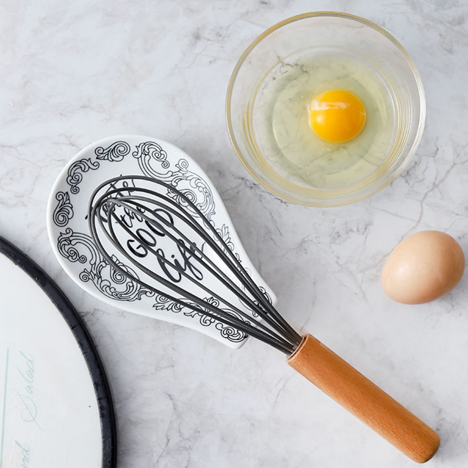 Yoeuen Green Ceramic Spoon Rest for StoveTop, 5.5inch Spoon Holder for Kitchen Counter Heat-Resistant, Classic Style Large Utensil Rest for Spatula, Spoons or Tongs, 1pcs