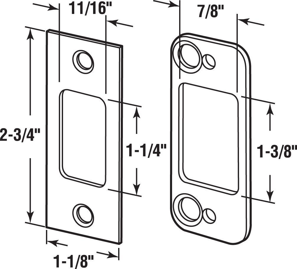Prime-Line E 2482 11/16 x 1-1/4 In. Classic Bronze Finished Steel Security Deadbolt Door Lock Strike with Dual Steel Plates (Single Pack)
