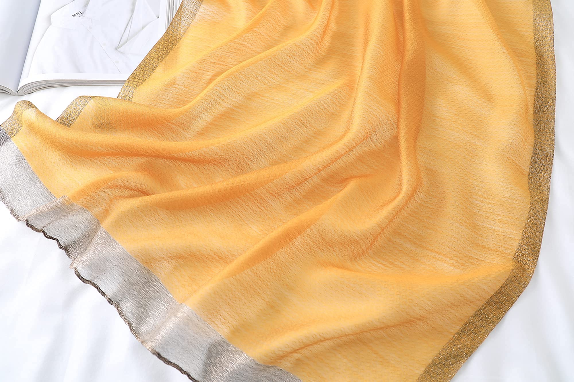 WINCESS YU Solid Color Mulberry Silk Scarf for Women Soft Blanket Shawl Beach Gauze Scarves and Wraps for for All Season