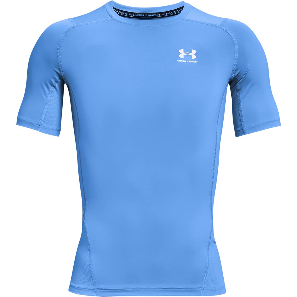 Under Armour Men's Armour HeatGear Compression Short-Sleeve T-Shirt , Carolina Blue (475)/White, Medium