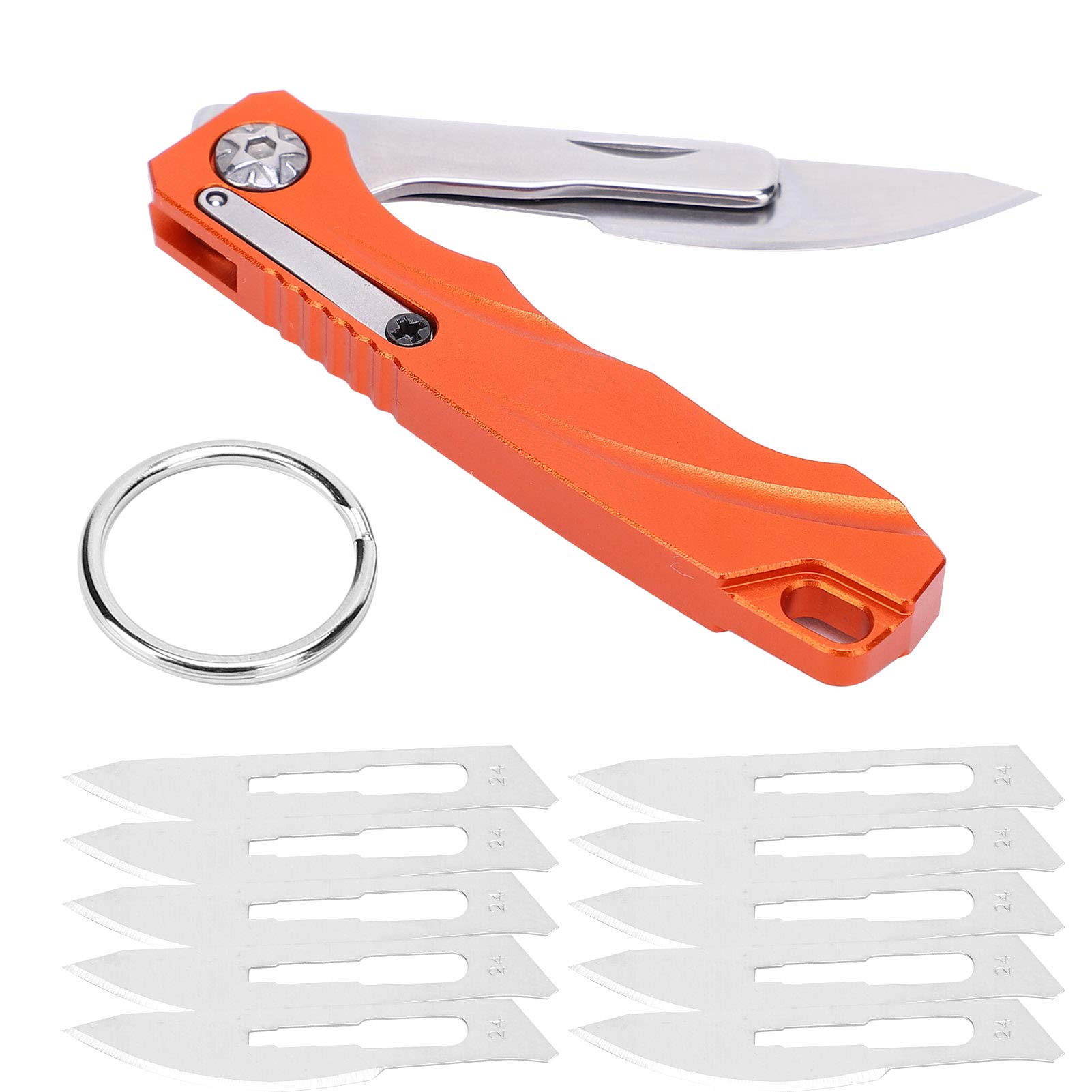 YUANJS Folding Knife,Mini Folding Knife with Blades Replacement Portable Pocket Key Knife for Outdoor Camping