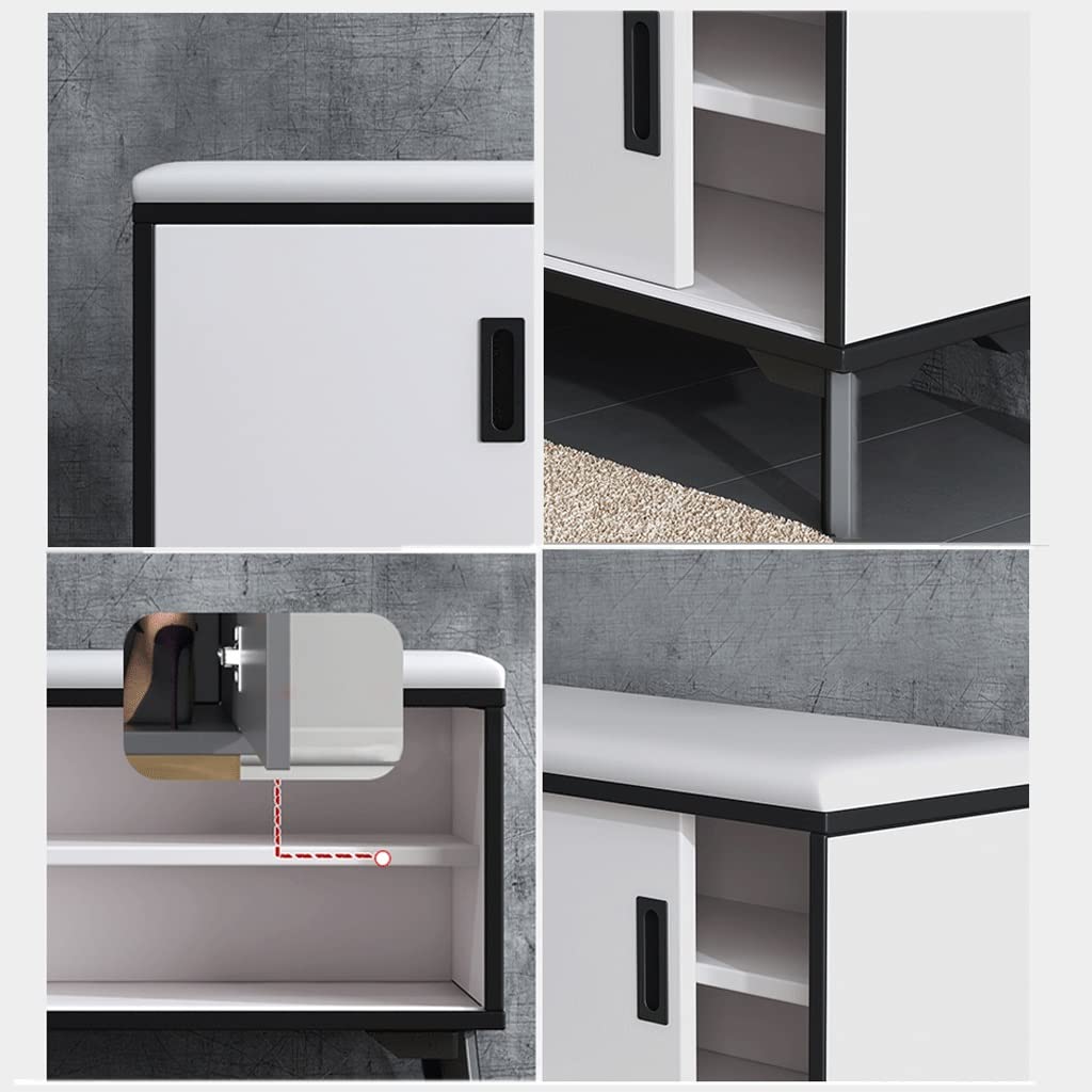 PONNYC Classic Shoe Rack Bench Home Storage with Drawer Entrance Door Changing Shoe Stool Suitable for Living Room Entrance Corner Corridor