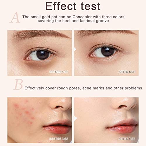 Tri-color Cream Concealer Palette Girls Makeup Concealer Foundation for Dark Skin Cover Spots Acne Marks Full Coverage Concealer