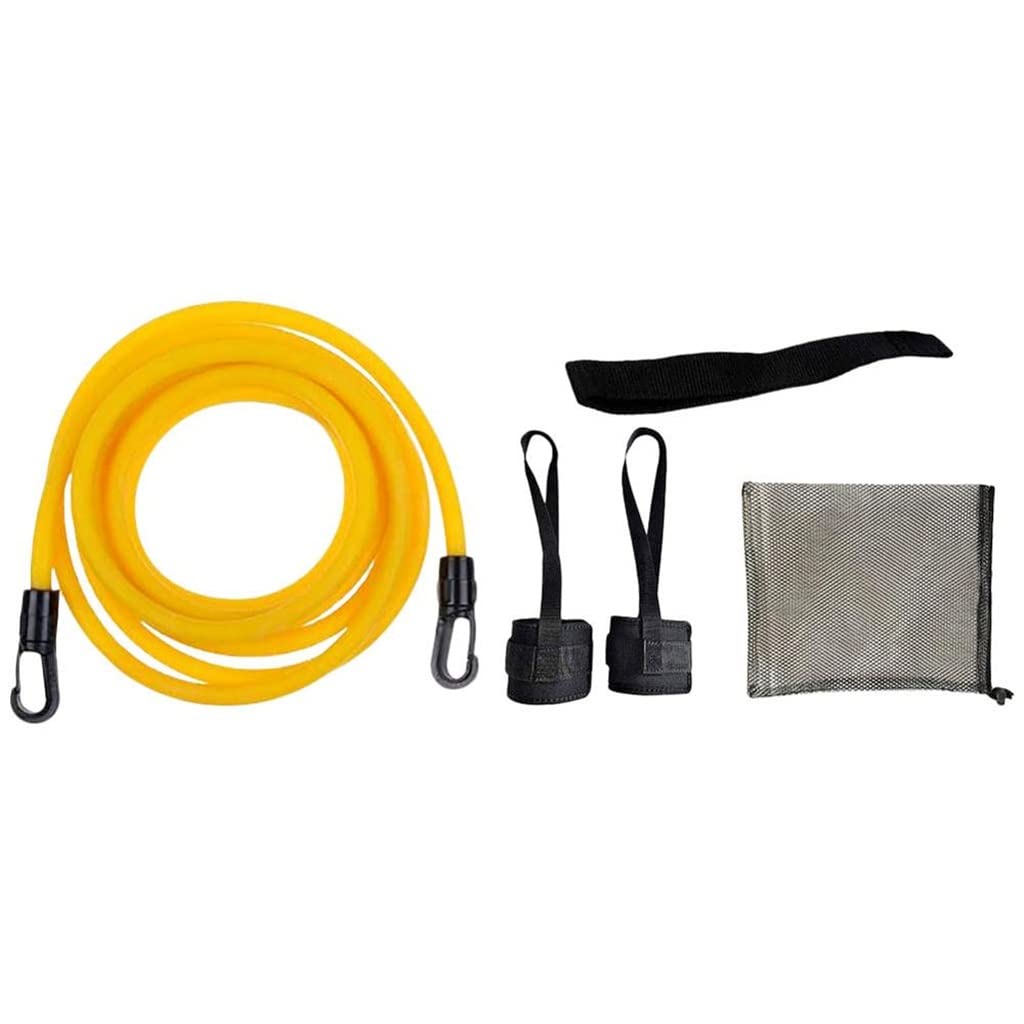 YFQHDD Adjustable Swim Training Resistance Elastic Belt Swimming Exerciser Safety Rope Latex Tubes (Color : Yellow, Size : One Size)