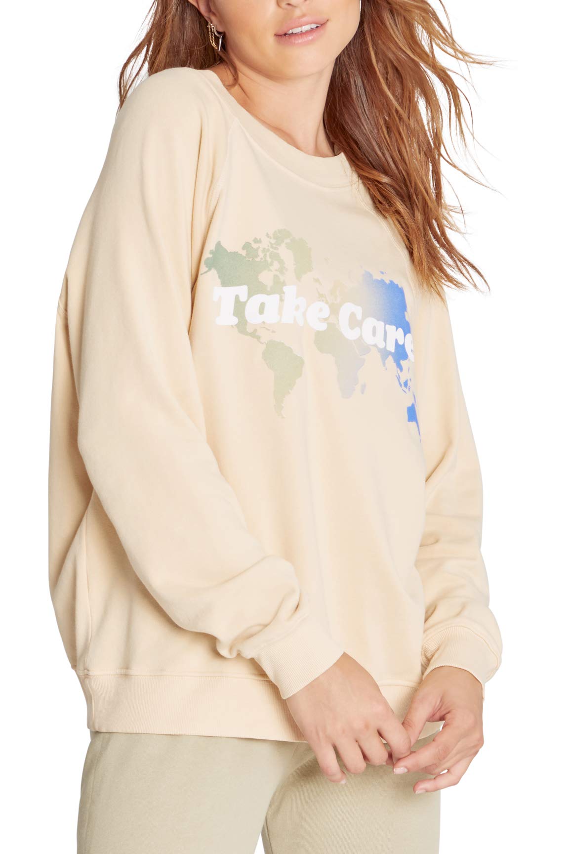 Wildfox Women's Motel 66 Sommers Pullover Sweatshirt, Vanilla Motel 66, Large