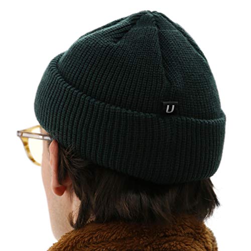 UNDERCONTROL Fisherman Marine Fit Strap Beanie Hat Free Size - Unisex Plain Watch Cap (Green)