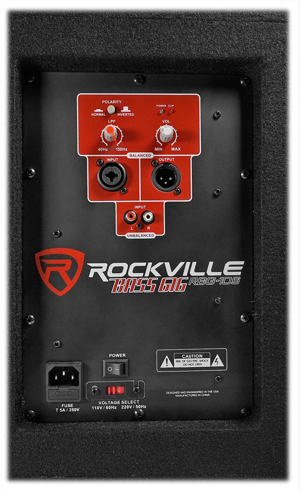 Rockville Bass Gig Active Powered PA Subwoofer DJ/Pro 1200 Watt, 10 inch (RBG10S), Black