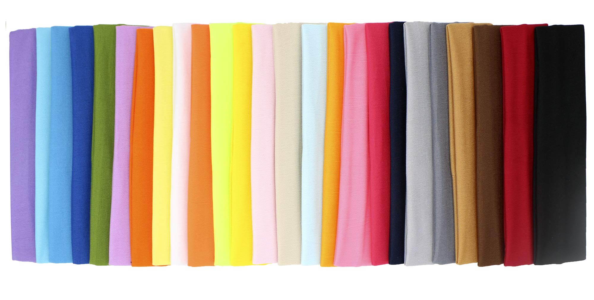 Zapire 25pcs Elastic Stretch Sport Hairbands Yoga Beauty Hair Style Headbands for Women Head Wraps