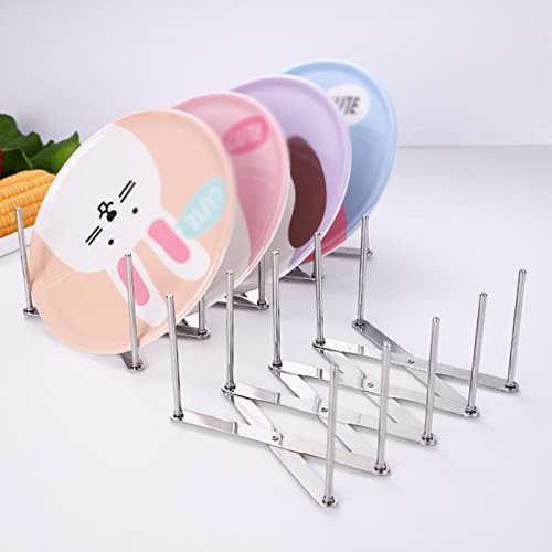 SEYFI Kitchen Shelves,Stainless Steel Pots and Pans Organizer Rack, Reusable Space Saving Pot Lid Holder, Cutting Board Stand, for Kitchen Storage, Retractable