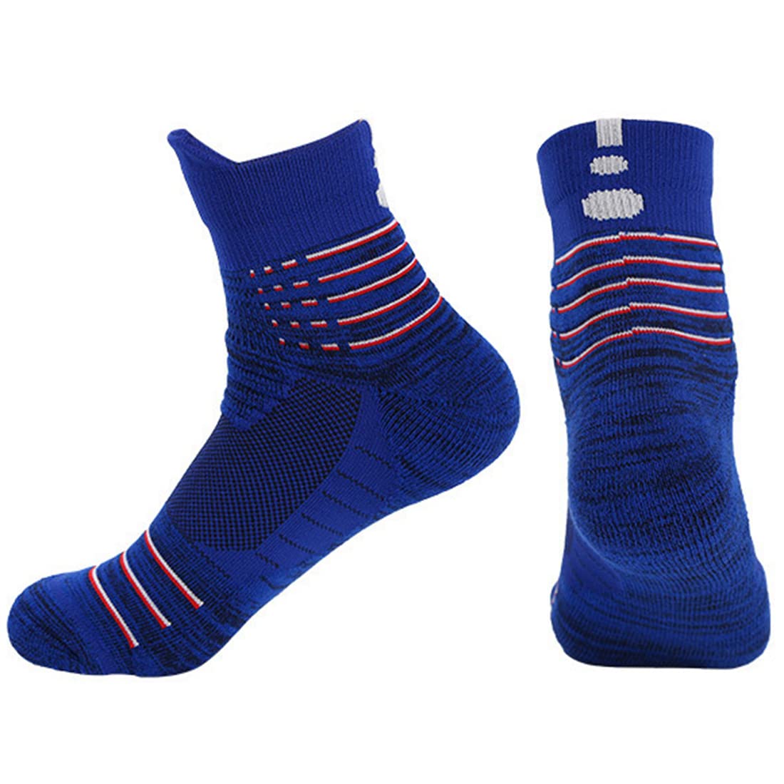 YWSLRC 3 Pairs Mens Athletic Socks Performance Thick Cushioned Basketball Training Compression Quarter Crew Socks