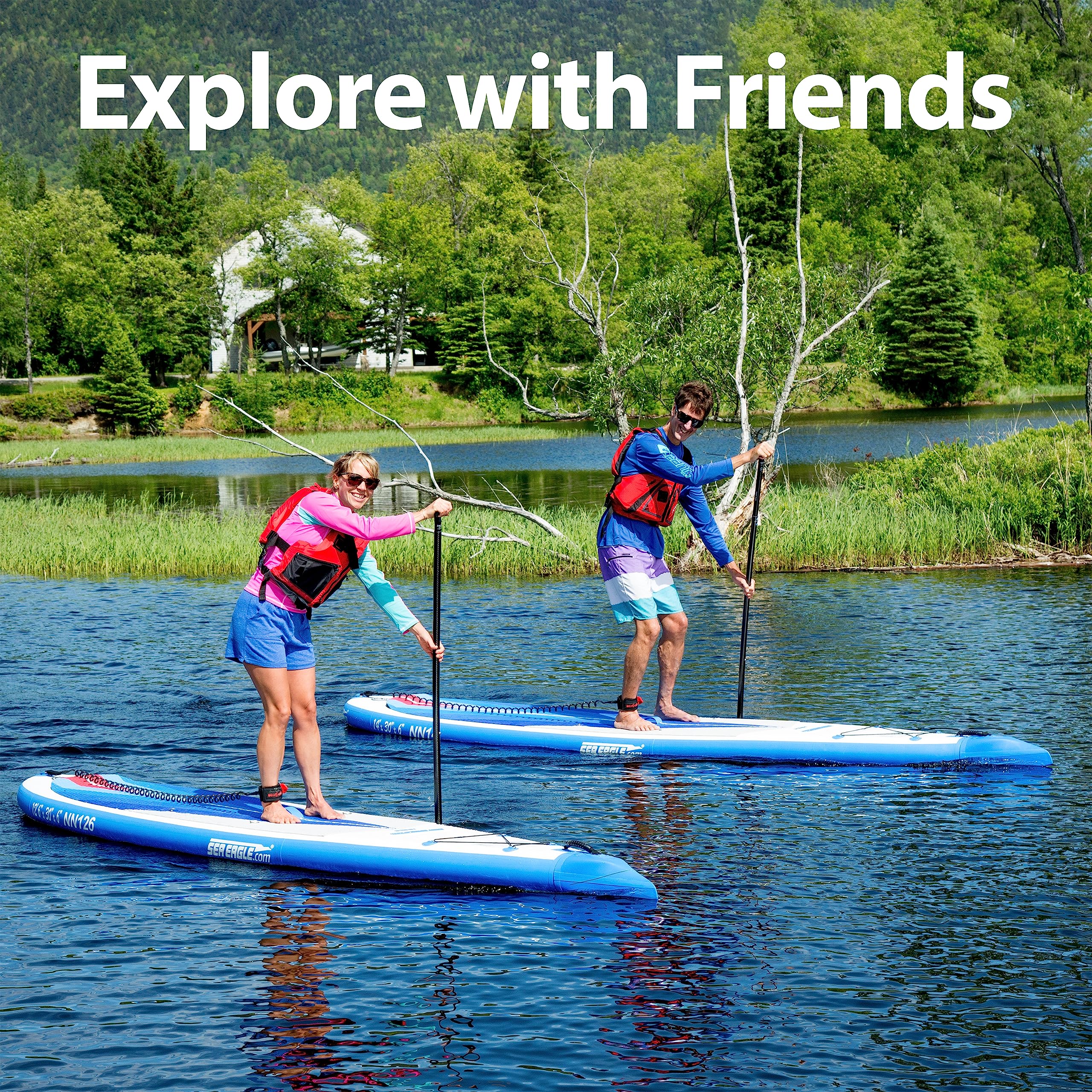 Sea Eagle NeedleNose 14β Inflatable Lightweight High Pressure Drop Stitch Stand Up Paddle Board SUP, Patented Wave Piercing Bow (NN14 iSUP Start Up)