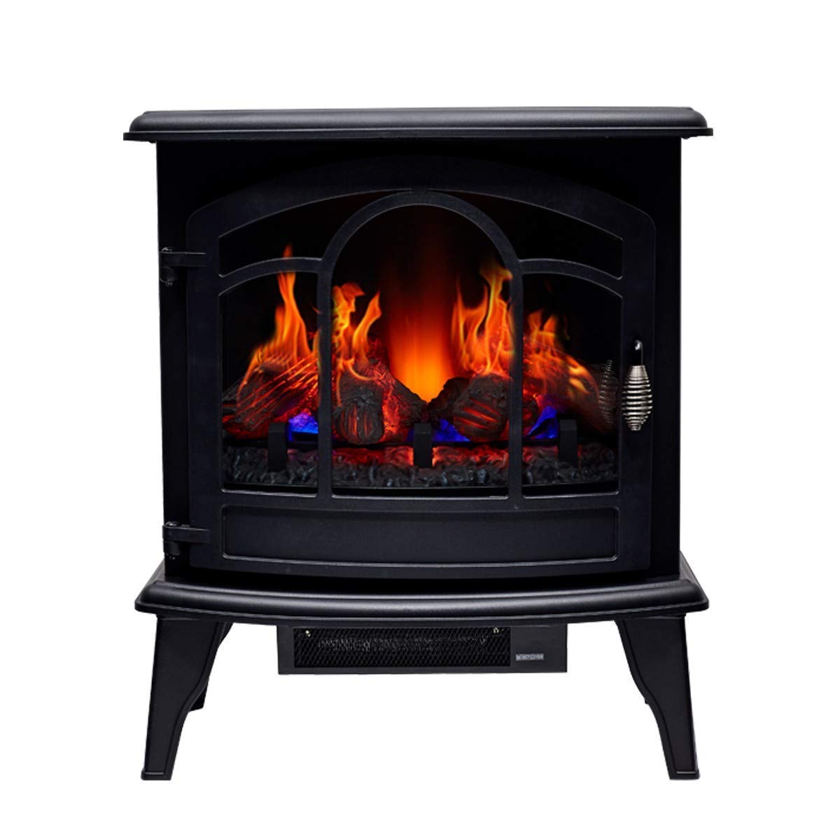ROLTIN Electric Fire with Surround Mantelpiece Lights with Remote-Controlled Old Electric Fireplace Heater with Wood-Burned Led Light
