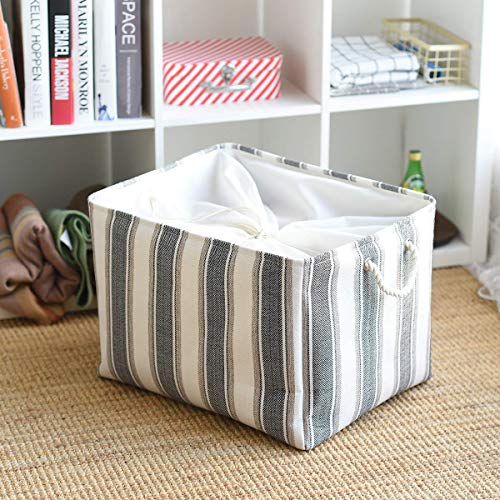 TcaFmac Large Basket, Storage Basket with Lids, Decorative Basket, Fabric Basket with Handles, Baskets for Shelves, Clothes Basket for Home, Closet, Office, Nursery 20(L) x 16(W) x 14(H) inch