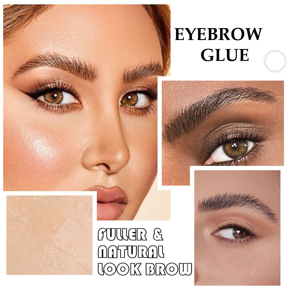 Tinted Thickening Brow Mascara,Brow Fast Sculpt,Waterproof, Transfer-proof, Brush to Fill in Eyebrows and Cover Gray Hairs - Cruelty Free - Light Medium Brown (2pcs 09 transparent brow glue)
