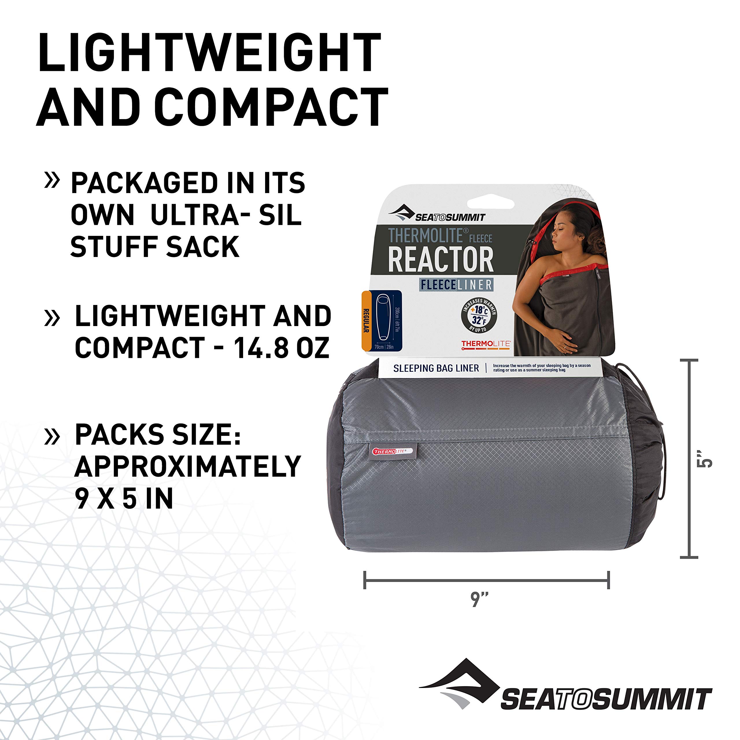 Sea to Summit Reactor Insulated Sleeping Bag Liner, Fleece (79 x 28)
