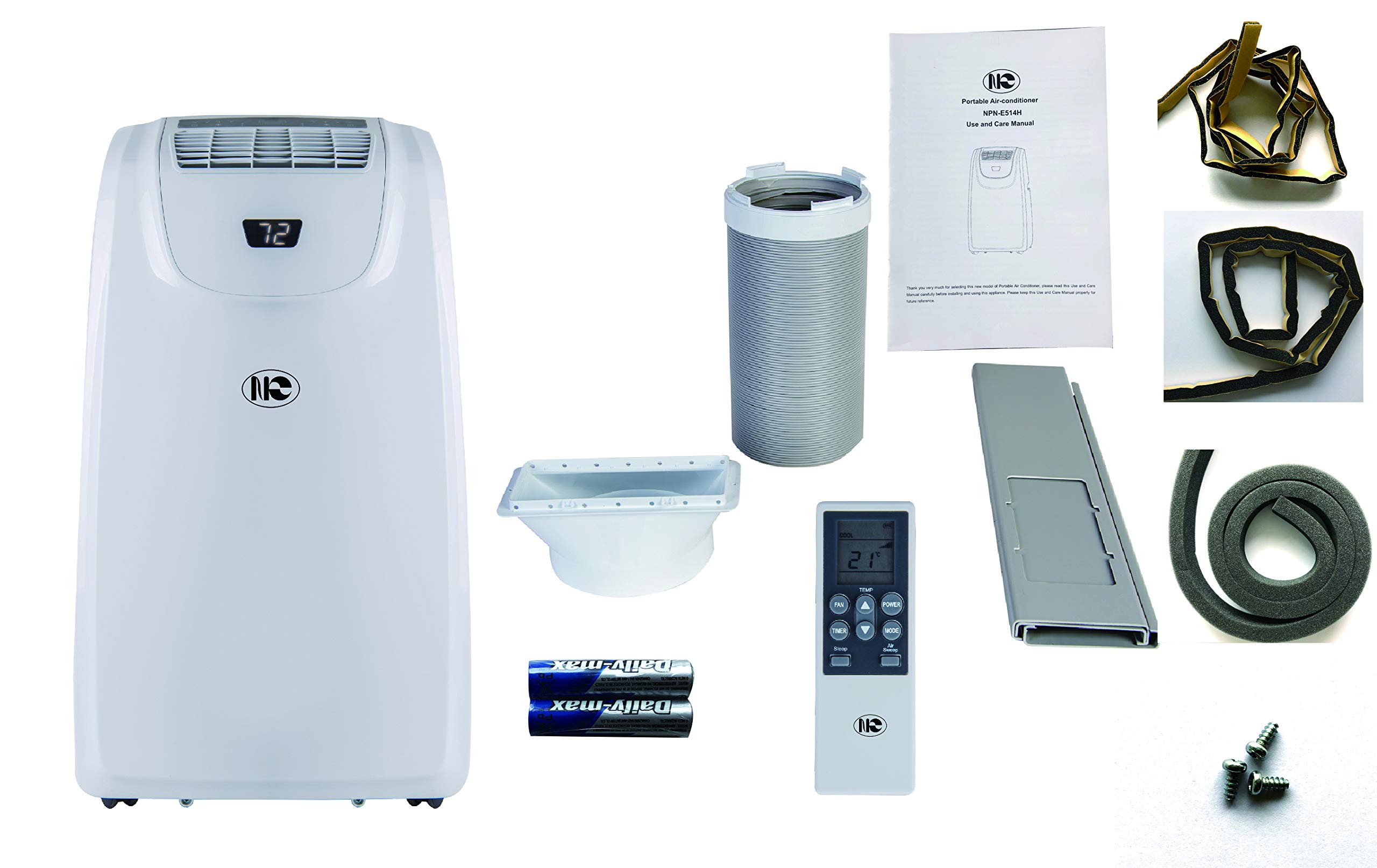 Portable Air Conditioner-Heat/Cool, 14000 BTU (SACC), 500 sq.ft, Standing Room AC Unit with LED Display, Remote Control and 24-Hour ON/OFF Programmable Timer, Low Noise Level, ETL Certified