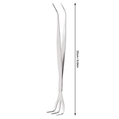 ZPSHYD 2-in-1 Bonsai Root Rake, Stainless Steel Root Rake Bonsai Tweezers Soil Farming Tool with Ergonomical Handle for Garden