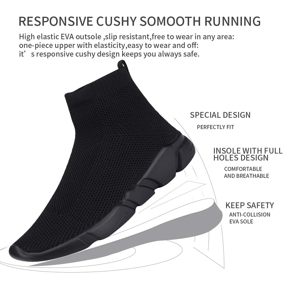 WXQ Women's Athletic Walking Shoes Lightweight Fashion Sneakers Breathable Running Shoes Allblack 40