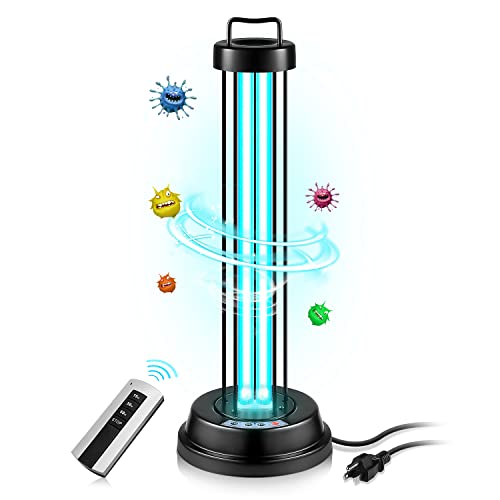 UV Germicidal Lamp Light Sanitizer with Ozone Bulb UV-C Light 46W Remote Control Timer 15 min/ 30 min / 1 Hour for Car Living Room Bedroom Household Kitchen Hotel Pet Area