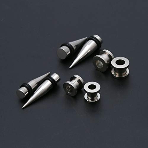 Xdodnev 7mm and 9mm 316L Steel Tapers and Tunnels Ear Studs Stretching Kit Body Jewelry