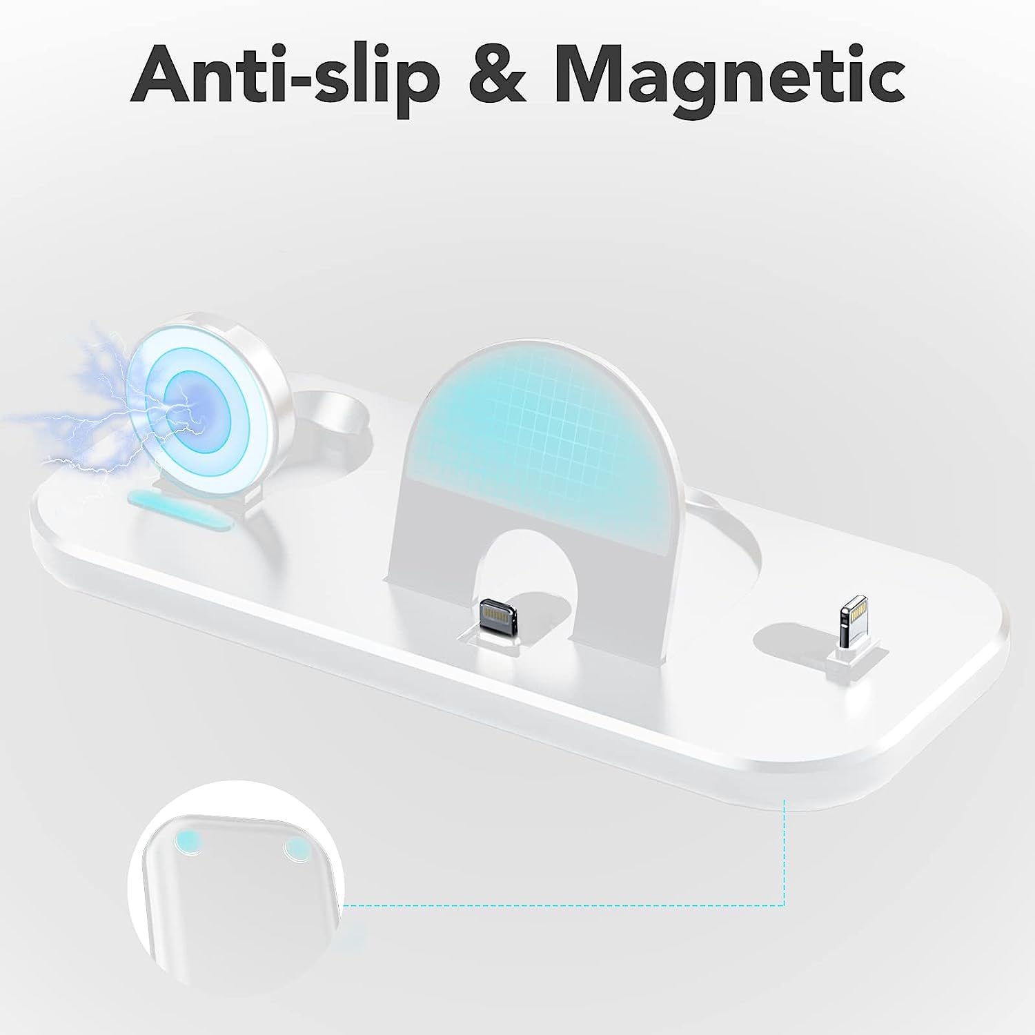 Portable Charging Station for Multiple Devices Apple Foldable 3 in 1 Charging Dock for Apple Watch Ultra/8/SE 2/7/6/SE/5/4/3/2/1 Travel Charger Fast Charging Stand for iPhone 14Air Pods White