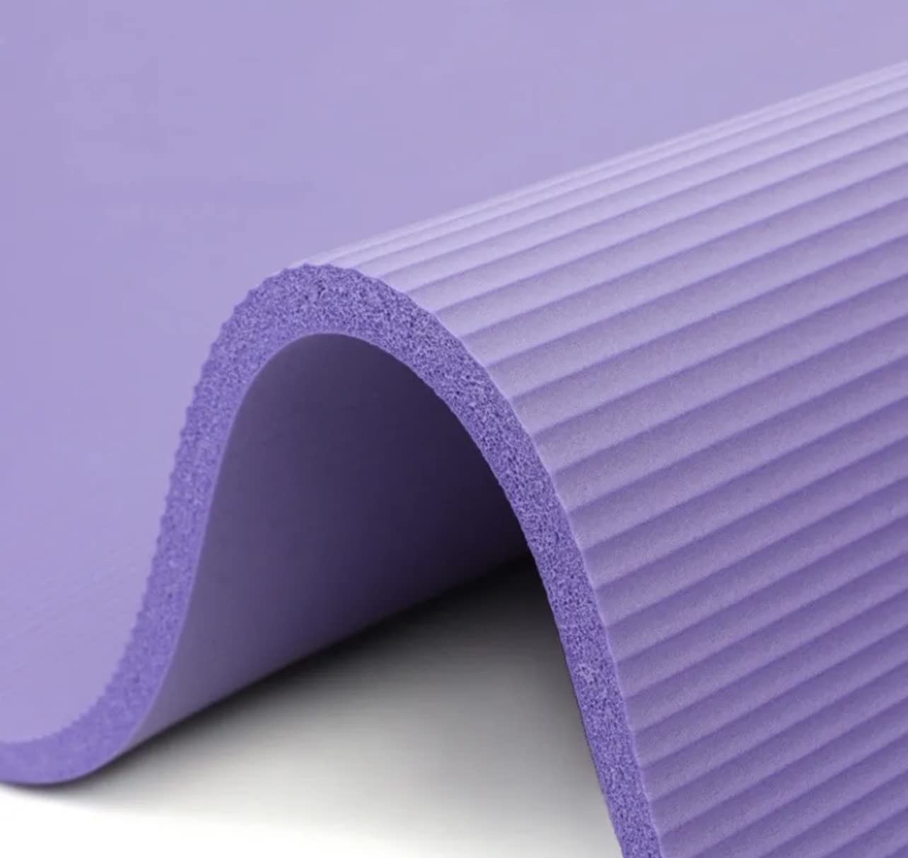 Yoga Mats Black Thick Exercise Gym Mat Non Slip With Carry Straps Eco Friendly (Purple)
