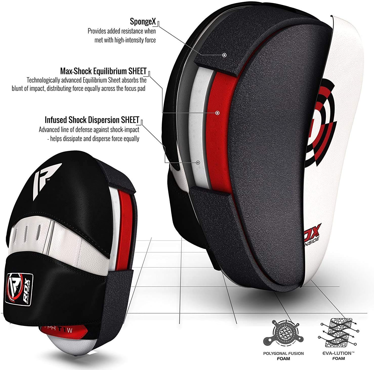 RDX Boxing Focus Punch Mitts MMA Training Punching Hook & Jab Strike Pads Target with Bag Gloves