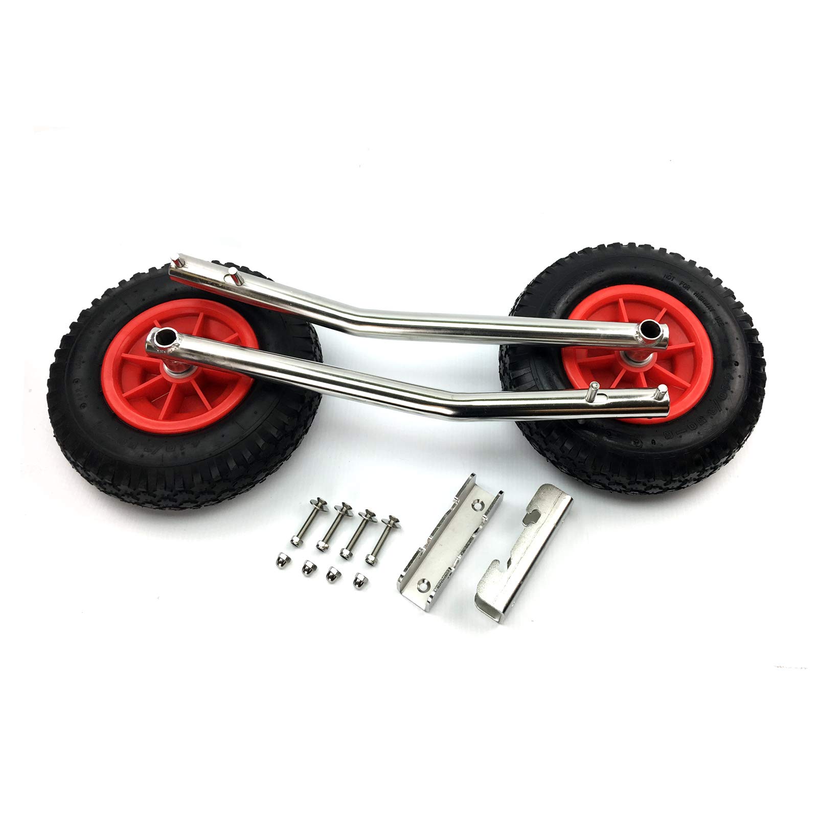 Seamax Stainless Steel Transom Launching Dolly with 12 Inches Wheels for Inflatable Boat and Aluminum Boat