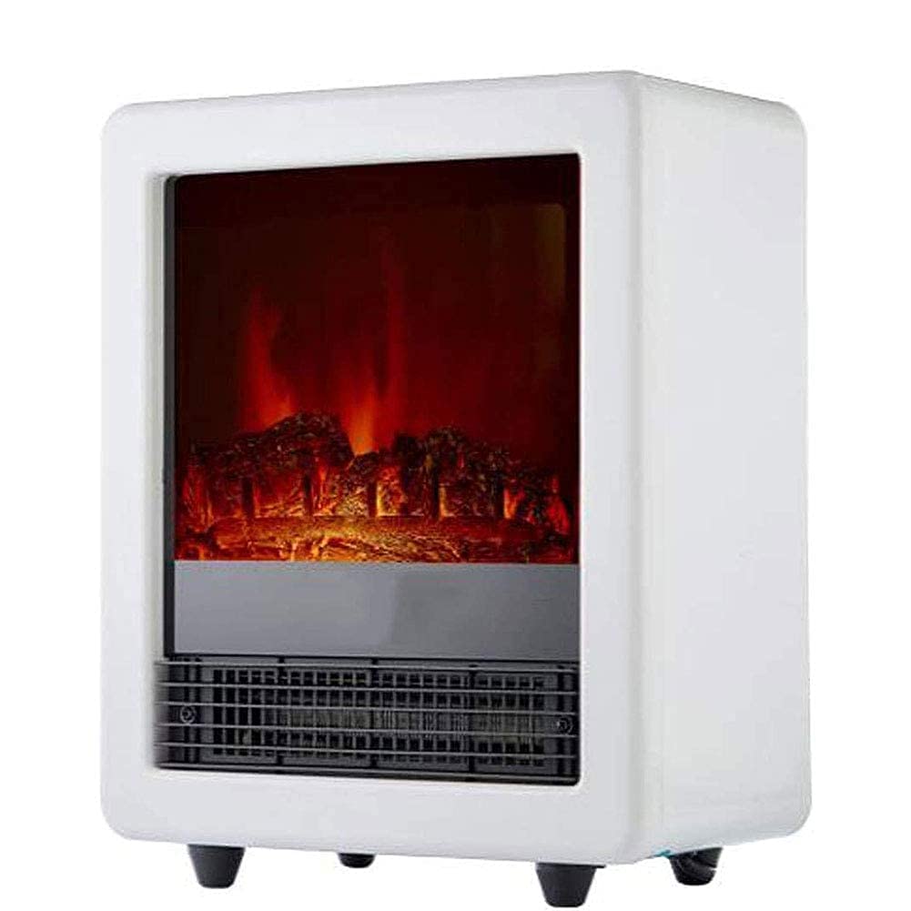 ROLTIN Electric Fireplace Heater 2000W with Adjustable tat Control and Fire Flame Effect Portable Electric Wood Stove Effect Black (Black) (White)
