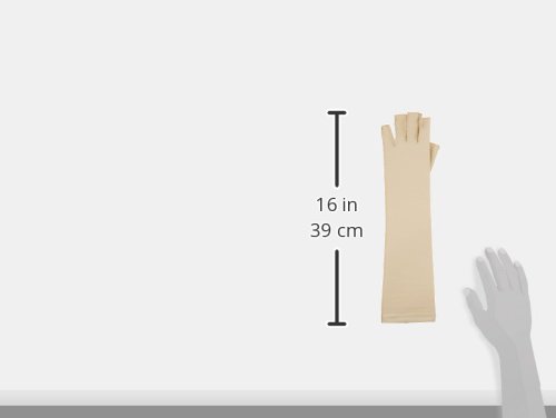 Rolyan Forearm Length Left Compression Glove, Open Finger Compression Sleeve to Control Edema and Swelling, Water Retention, and Vericose Veins, Covers Fingers to Forearm on Left Arm, Medium
