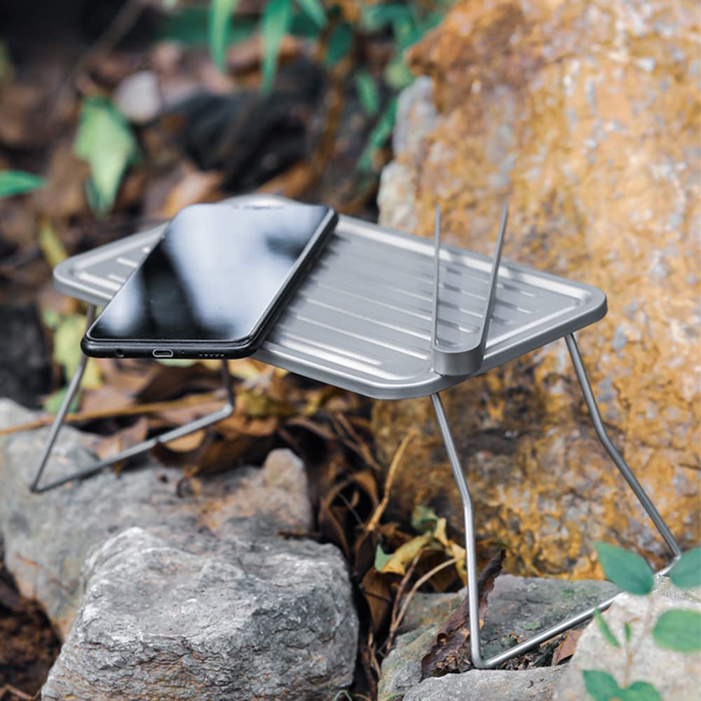 TOMSHOO Folding Campfire Grill Portable Over Fire Camp Grill Ultralight Titanium BBQ Grill Grate