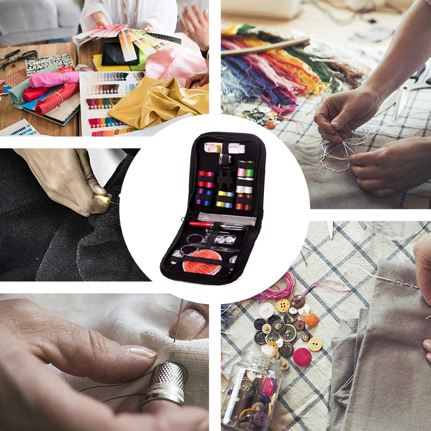 Sewing Kit,DIY Sewing Supplies Include Sewing Needles,Sewing Thread,Scissors,Tape Measure etc,Fit for Adults,Beginners,Travel and Home