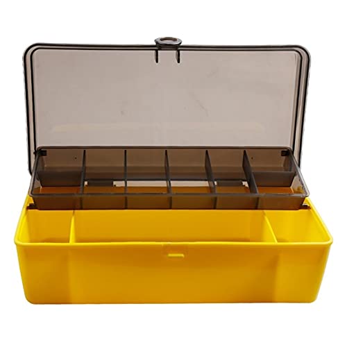 YUXI8541NO Fishing Tackle Box Fishing Gear Accessories Box Double-Layer Tool Box Plastic Box Portable Multi-Layer Fishing Gear Fishing Tackle Accessory Boxes Tackle Box