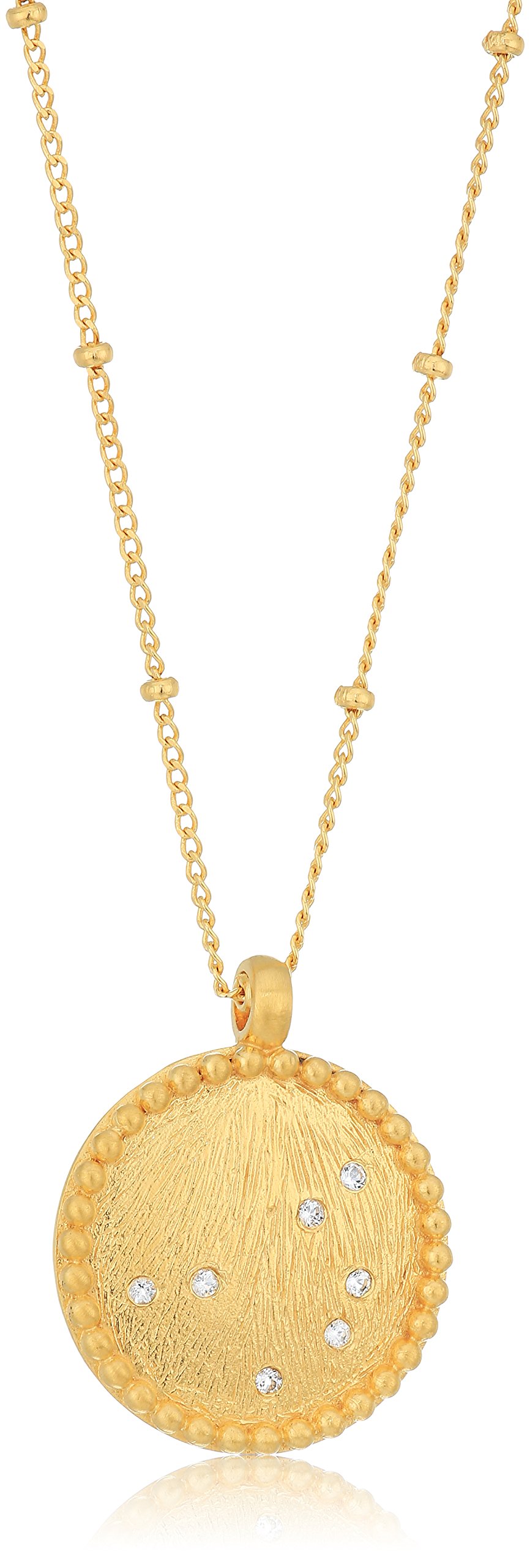 Satya Jewelry Celestial Goddess White Topaz Gold Pleiades Pendant Necklace, 18-Inch