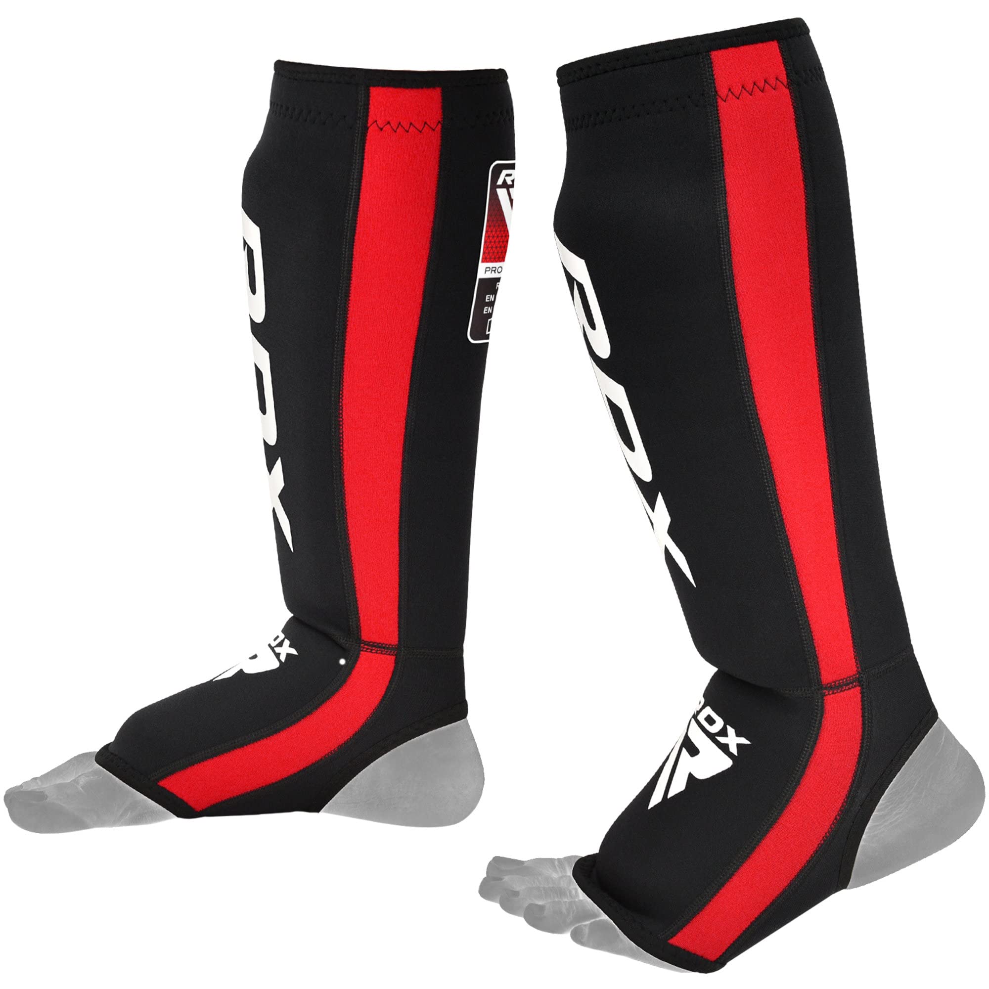 RDX Neoperene MMA Shin Instep Pads Leg Guard Muay Thai Boxing Training Protective Gear Kickboxing (CE Certified by SATRA)