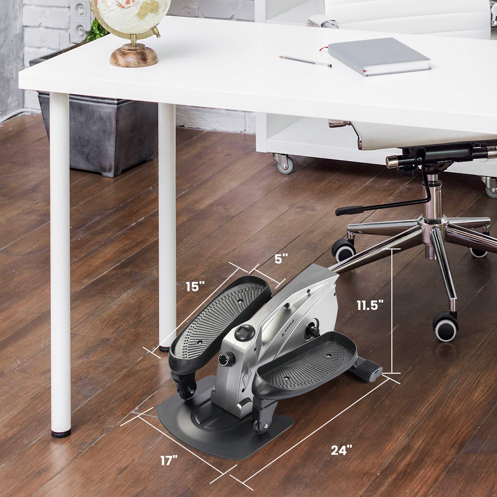 ZINRAY Under Desk Elliptical Machine, Seated/Stand Up Mini Elliptical for Home or Office