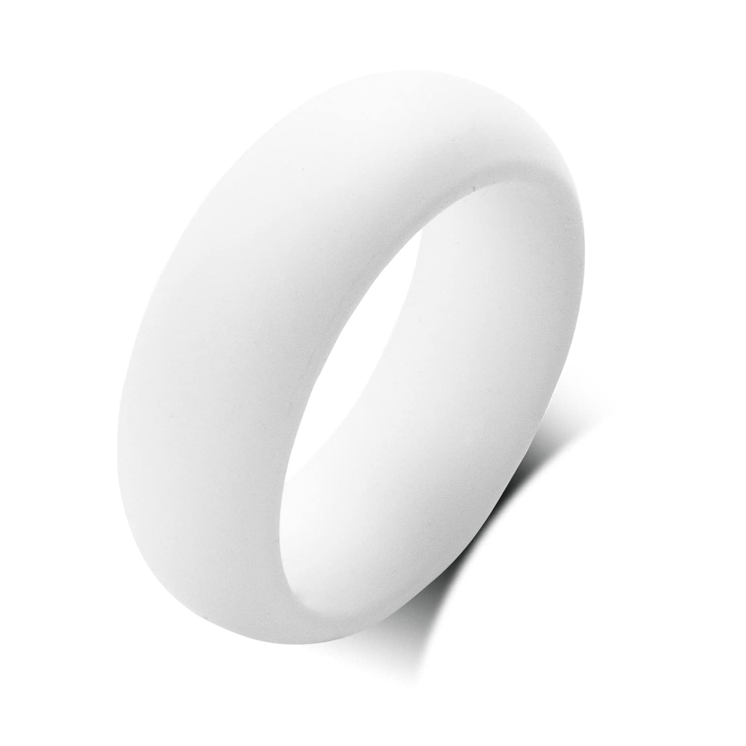 YUNGELX Custom Inside Her King & His Queen Silicone Couple Matching Ring Set for Him Her 8MM Black & Pink Breathable Silicone Rubber Dome Rings Comfort Fit Wedding Band for Girlfriend Boyfriend