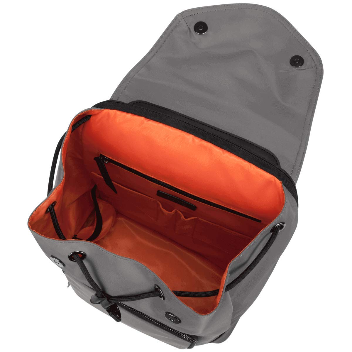 Targus Newport Drawstring Travel and Commute Backpack, Sleek Professional Design with Water-Repellent Nylon, Magnetic Secure Closure, Protective Sleeve fits 15-Inch Laptop, Gray (TSB96404GL)